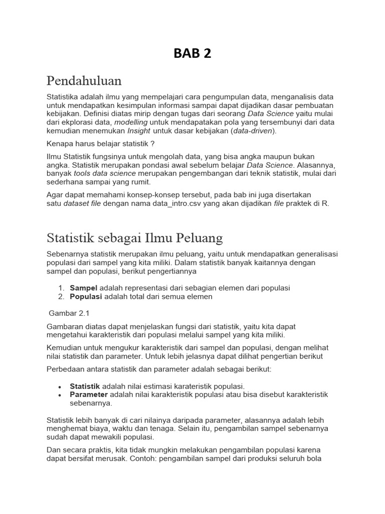 Statistik Dasar untuk Data Science | PDF | Metode & Bahan Ajar
