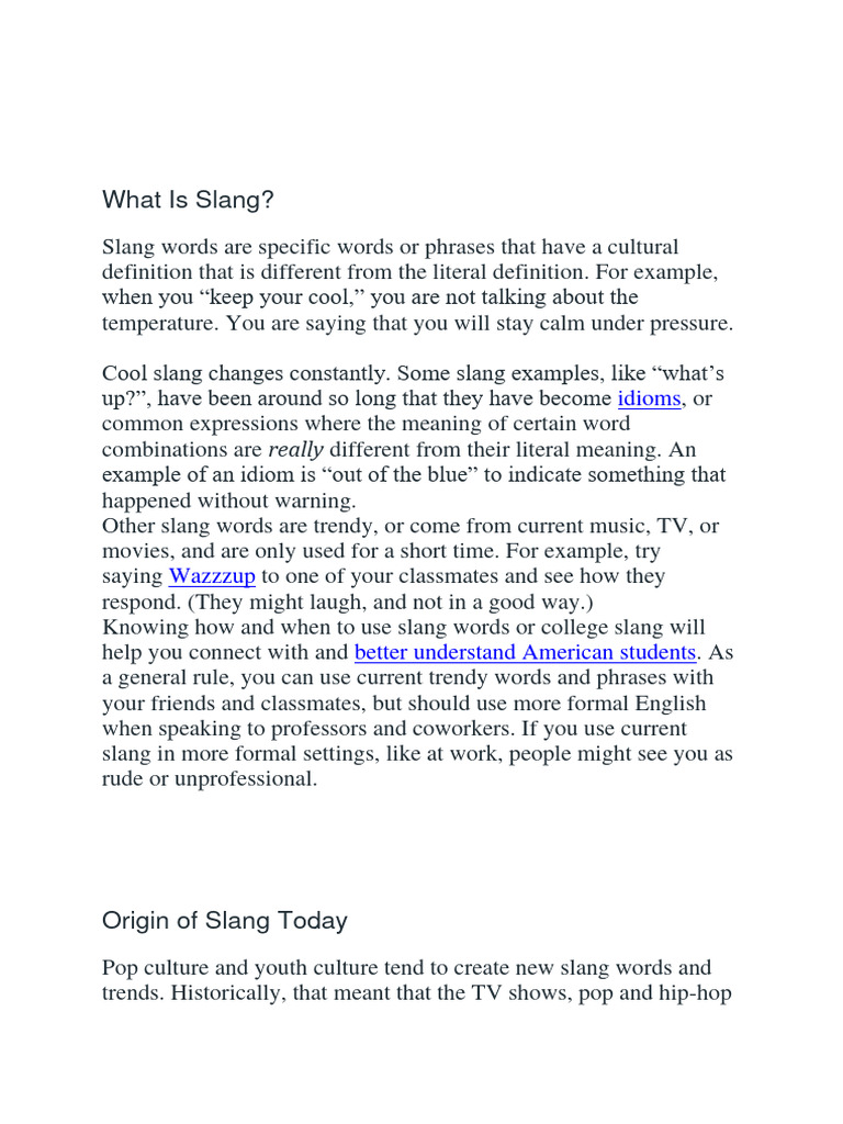 2024 American Slang Guide | PDF | Language Arts & Discipline