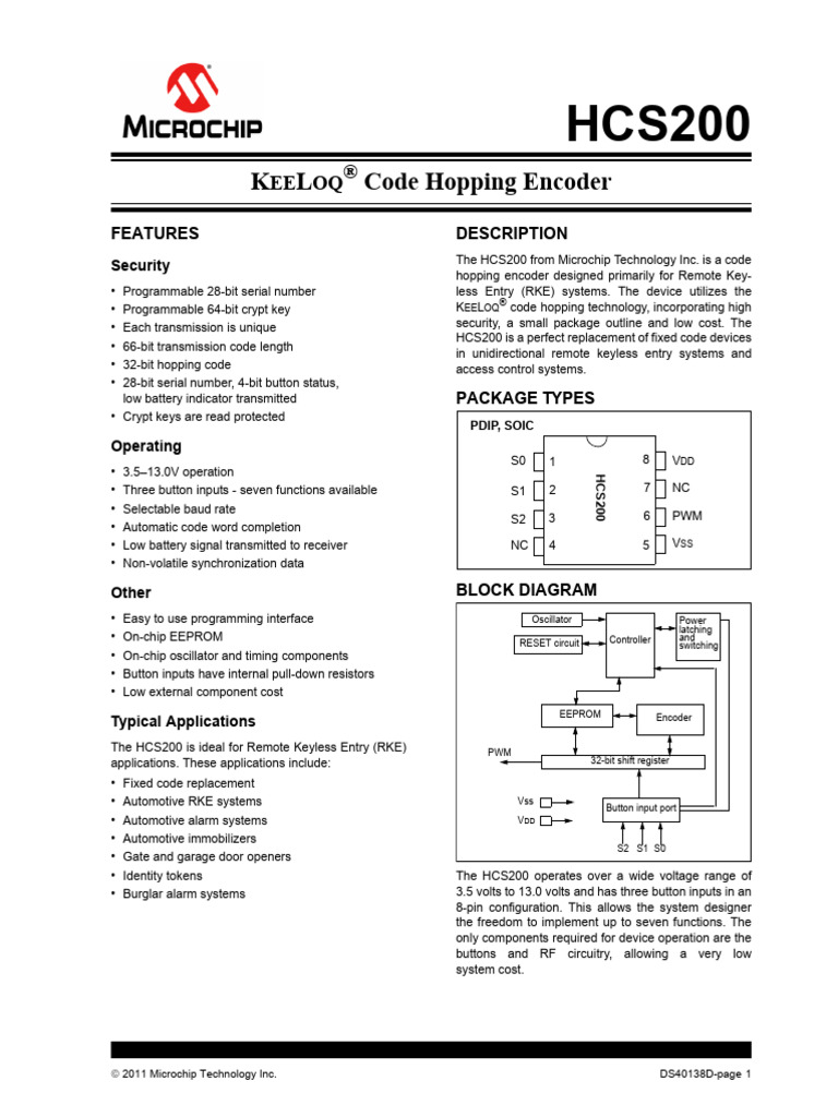 K L Code Hopping Encoder: EE OQ® | PDF | Encryption | Code