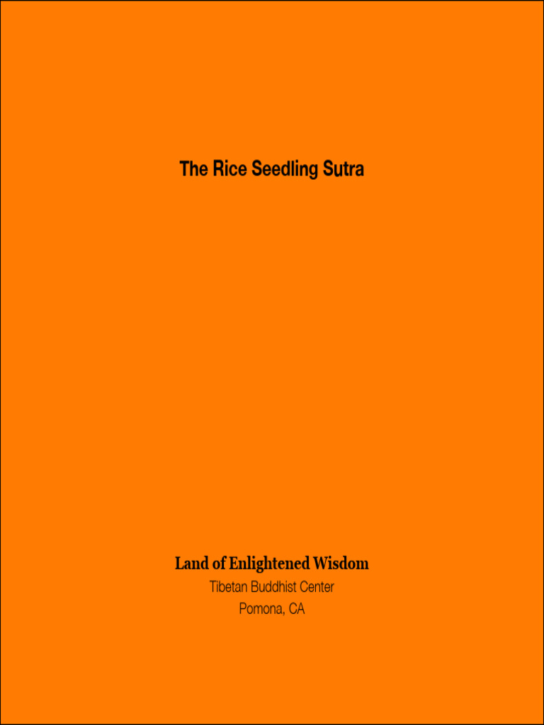 The Rice Seedling Sutra Booklet | PDF | Noble Eightfold Path | Bodhisattva