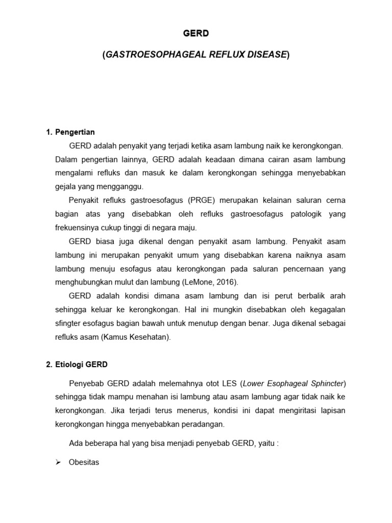GERD | PDF | Kesehatan Holistik | Sains & Matematika