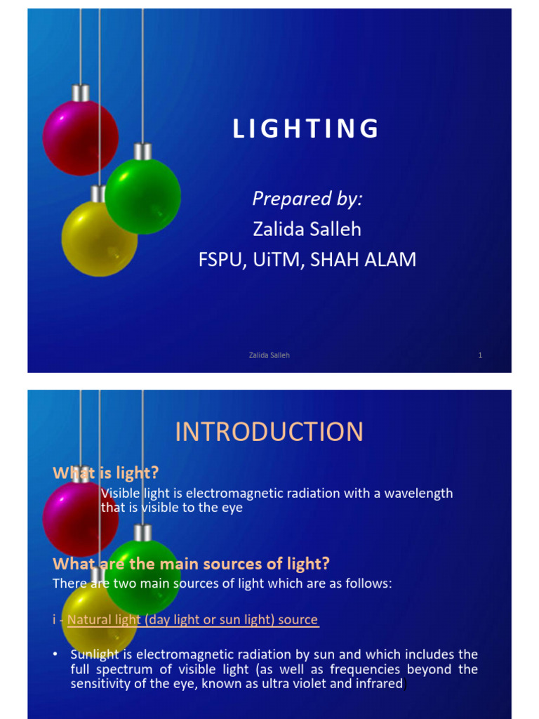 Lecture Lighting | PDF | Lighting | Compact Fluorescent Lamp