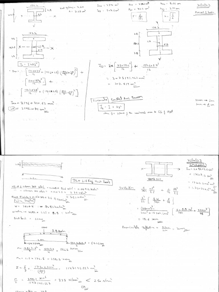 2023-10-27 - Moi & Steel Beam Design Calc - Mehsana | PDF