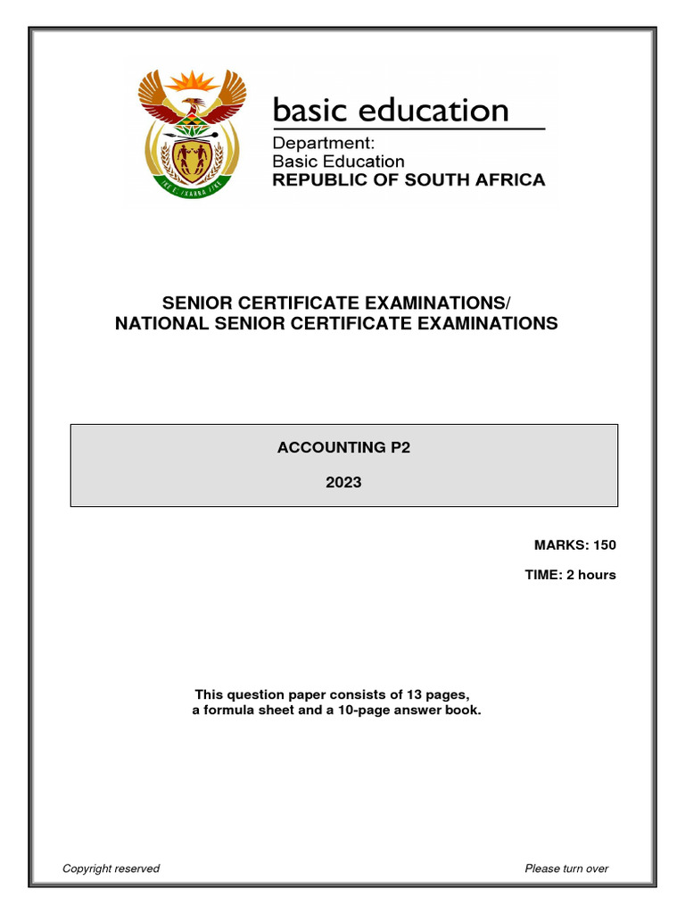 Accounting P2 May-June 2023 Eng | PDF | Dividend | Equity (Finance)