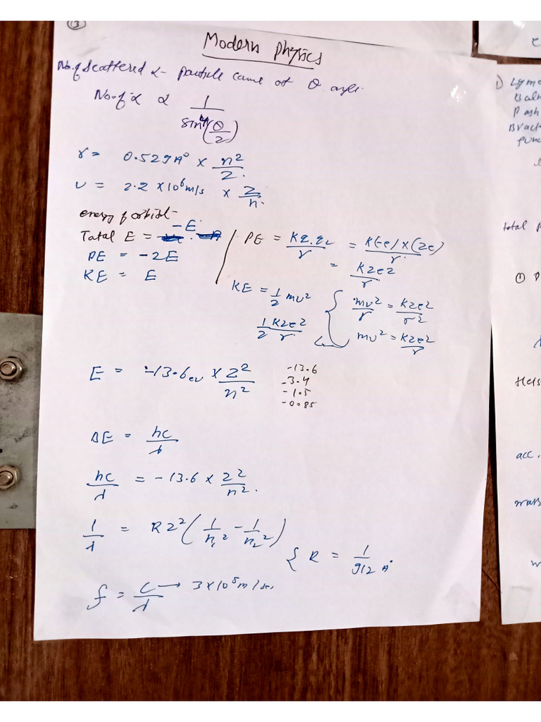 Modern Physics and Other Short Notes | PDF