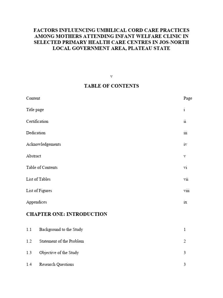 Factors Influencing Umbilical Cord Care Practices Among Mothers Attending Infant Welfare Clinic ...