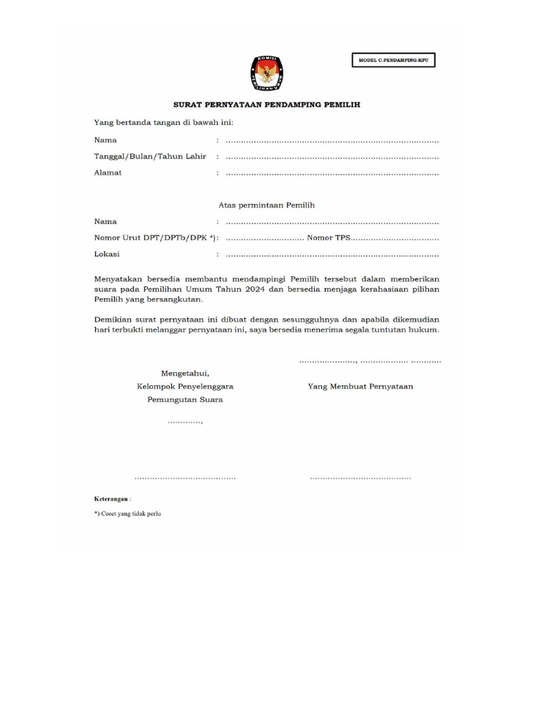 Model C.pendamping-Kpu | PDF