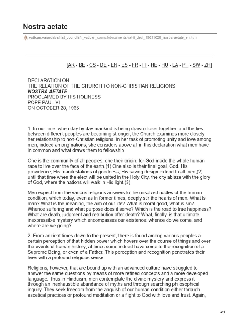 Nostra Aetate | PDF | Jesus | God