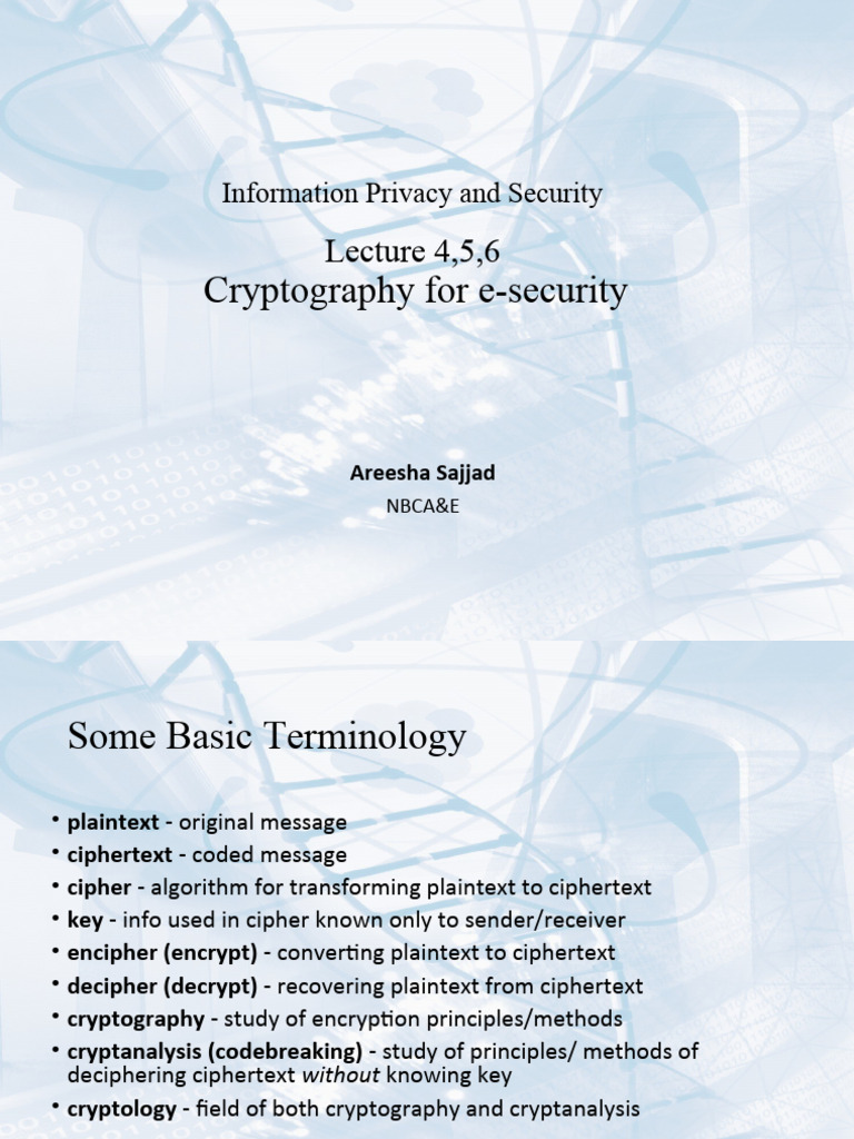 Lecture 4,5,6 (Ciphers) | PDF | Cryptography | Cryptanalysis