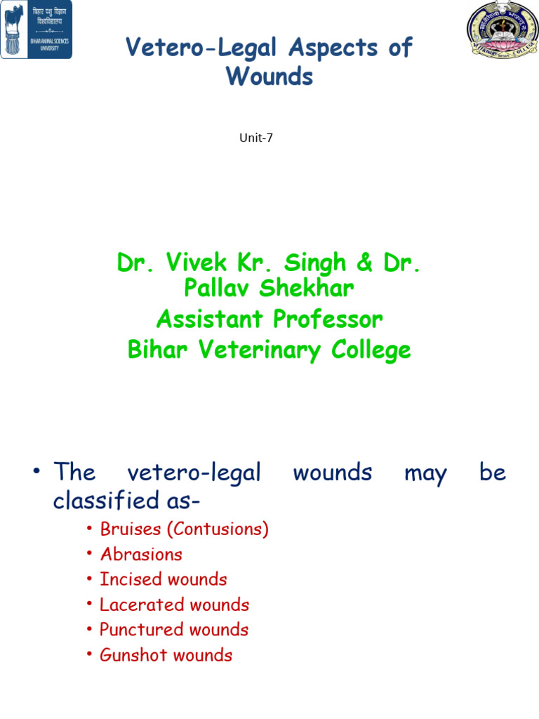 Vetero-Legal Classification of Wounds | PDF | Wound | Injury