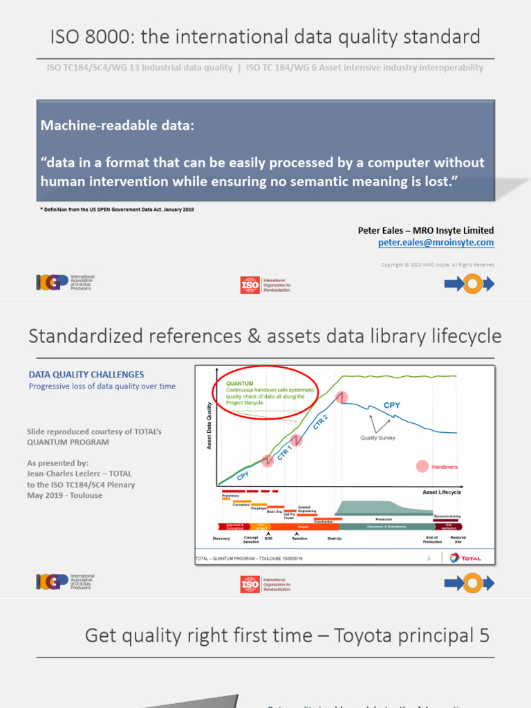 IOGP CFIHOS Knowledge Sharing Presentation ISO 8000 Peter Eales ...