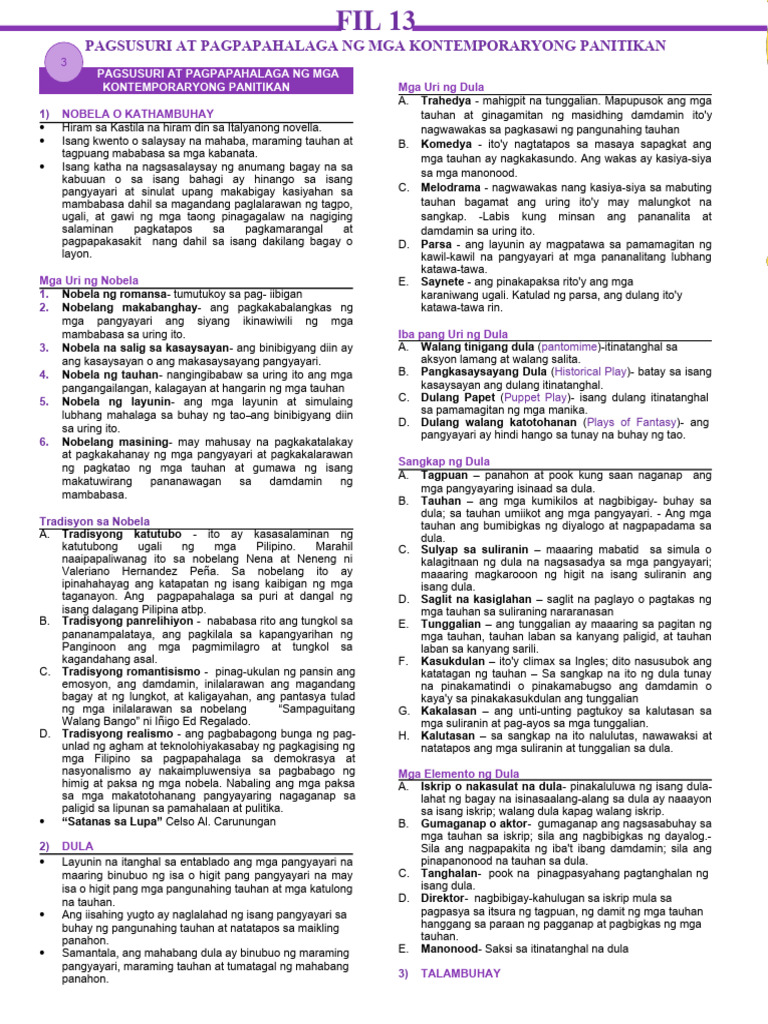 FIL 13 - Reviewer - Prelims | PDF