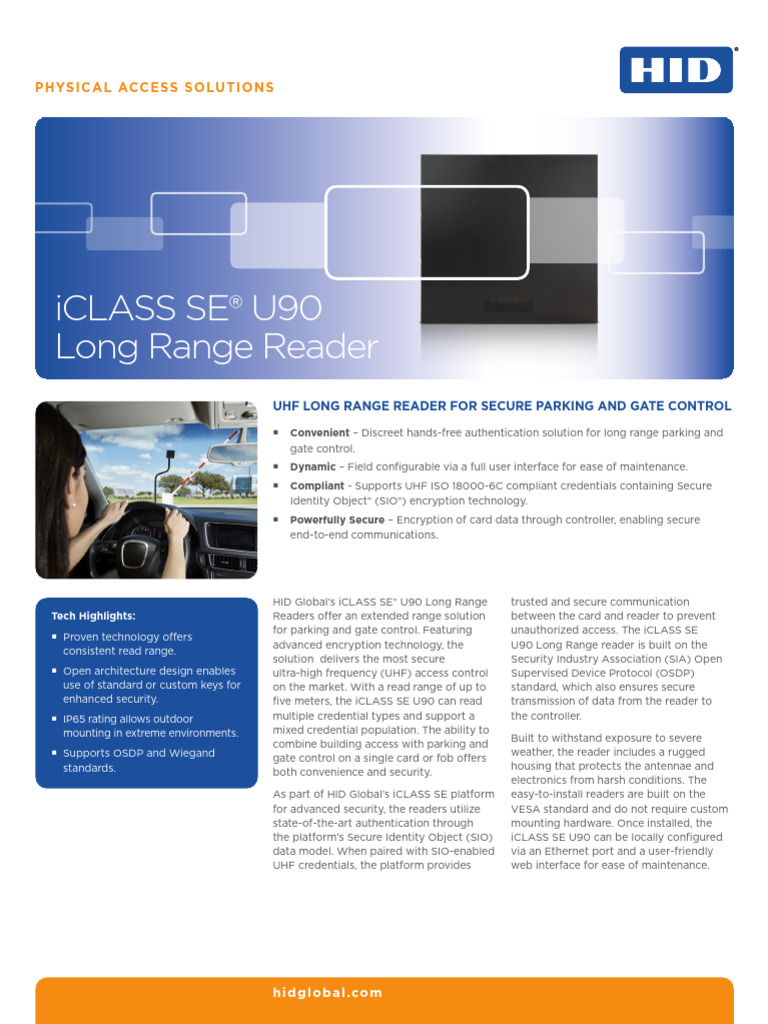 Pacs Iclass Se U90 Reader Ds en | PDF | Access Control | Encryption