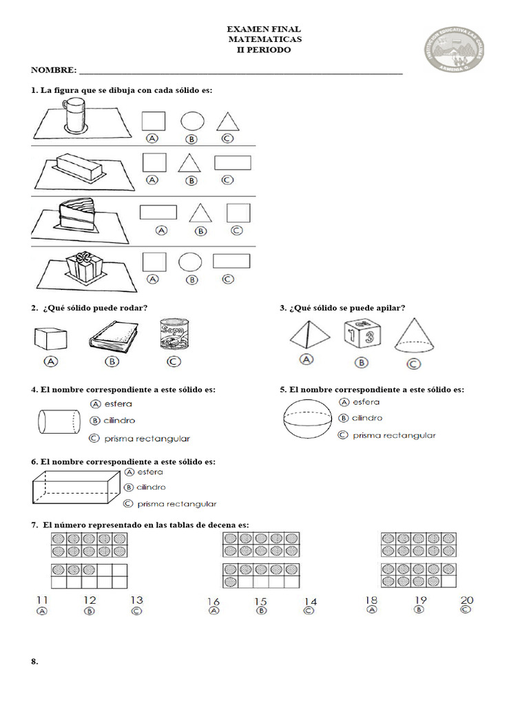 Examen Final de Matemáticas II | PDF