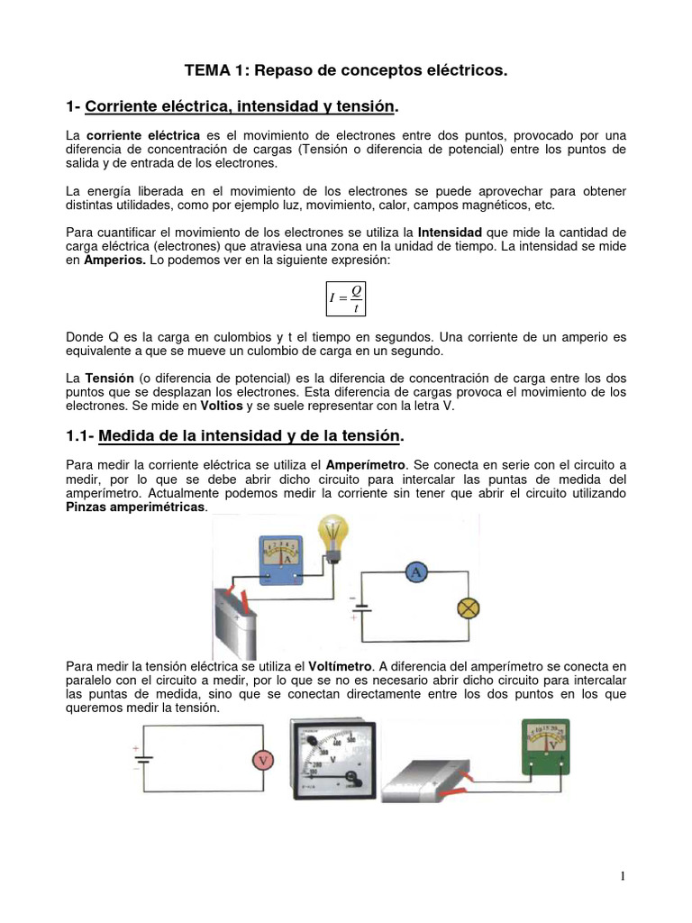01 - Repaso de Conceptos Electricos | PDF | Aislador (Electricidad) | Corriente eléctrica