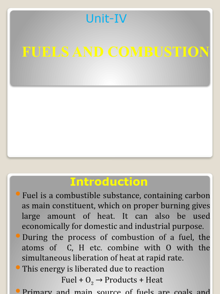 Fuels & Combustion for Engineers | PDF | Fuels | Coal