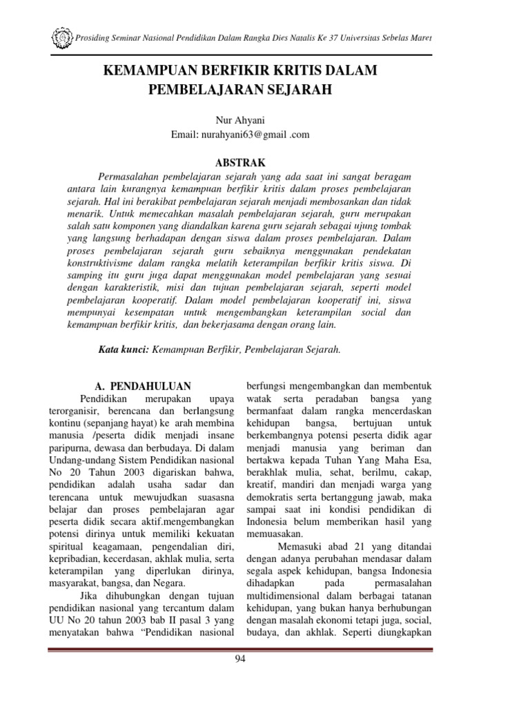 Berfikir Kritis | PDF