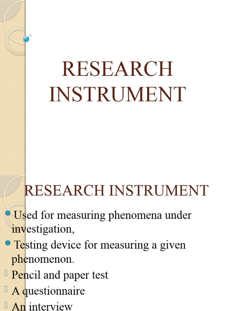 Lec6 - Research Instrument | PDF | Level Of Measurement | Questionnaire