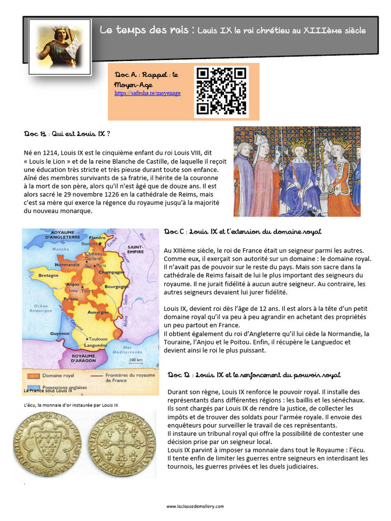 Temps Des Rois cm1 cm2 LOUIS Ix | PDF