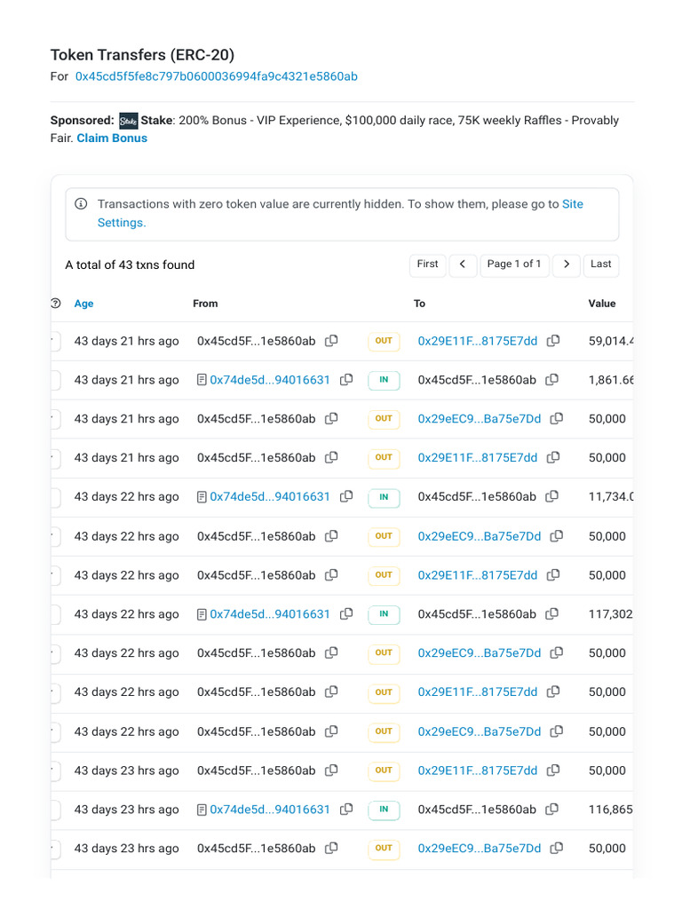 Token Transfer - Etherscan | PDF