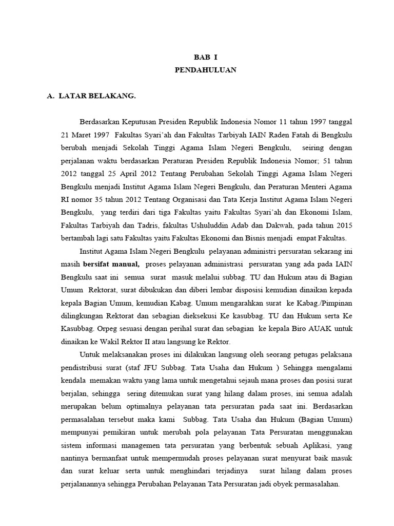 Optimalisasi Persuratan IAIN Bengkulu | PDF