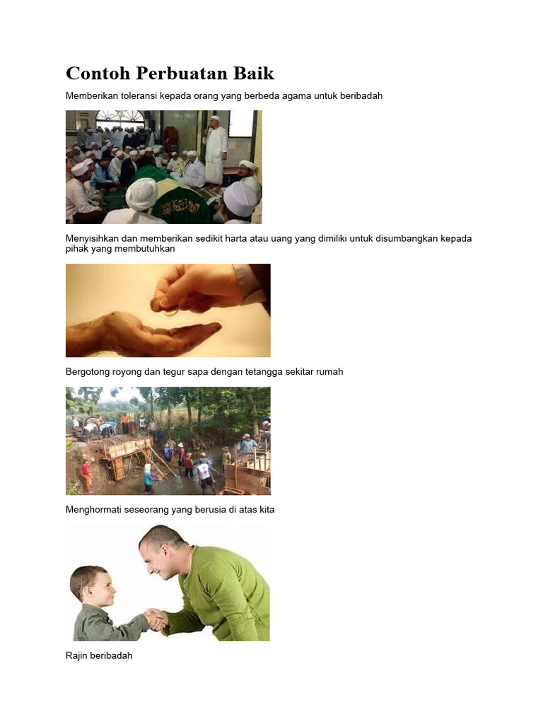 Contoh Perbuatan Baik | PDF