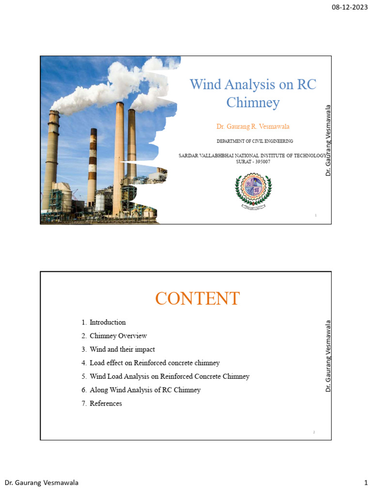 05 - Wind Analysis of Chimney - Slides Notes | PDF | Structural Load ...