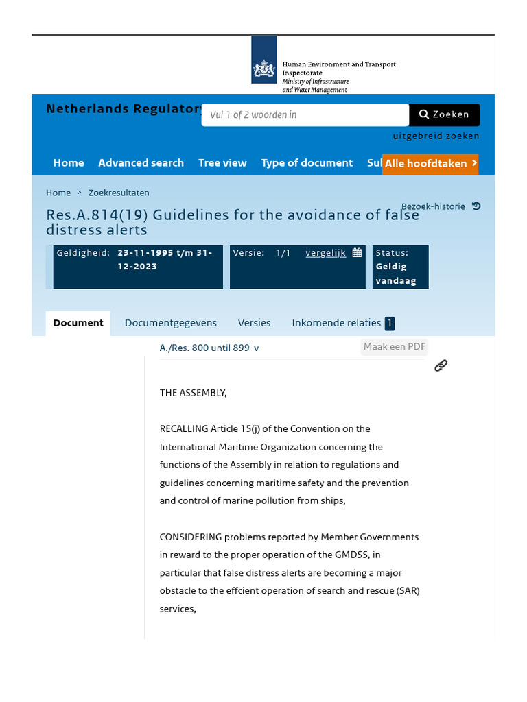 Res.A.814 (19) Guidelines For The Avoidance of False Distress Alerts ...