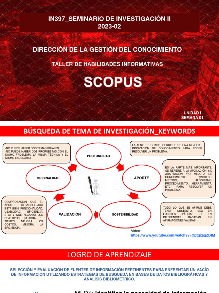 Semana 01 - 1 Taller de Habilidades Formativas - Scopus - 2023-02 | PDF | Bases de datos ...