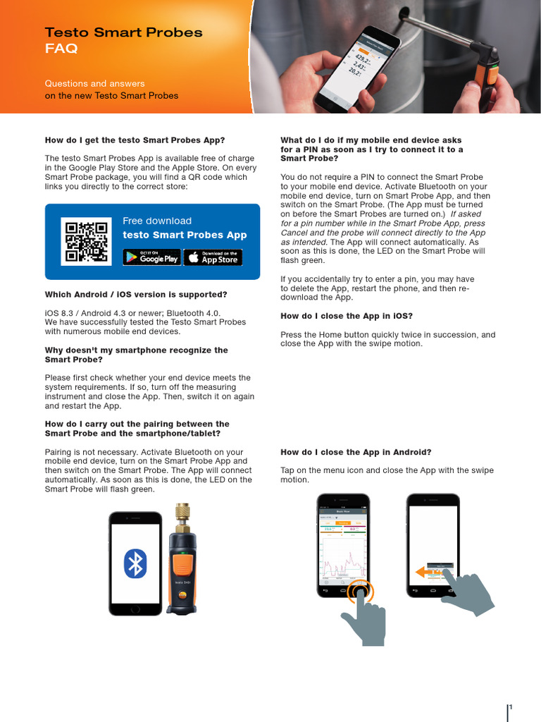 Testo Smart Probes FAQ US | PDF | Ios | Mobile App
