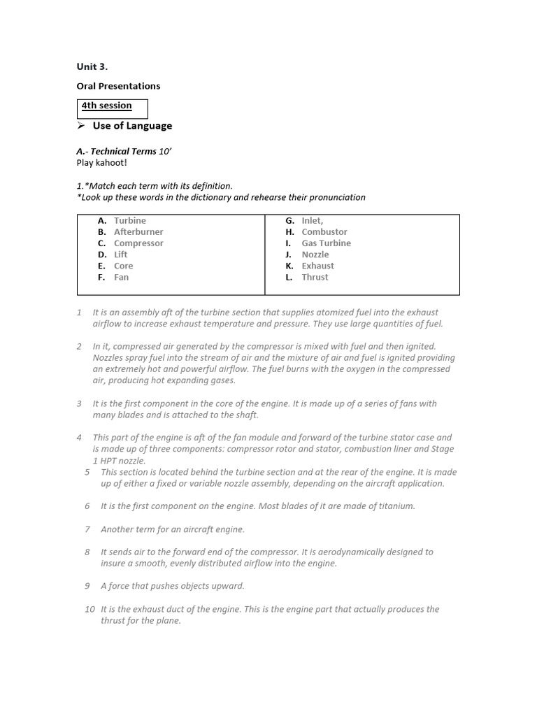 Oral Presentations. Lesson 4 | PDF | Jet Engine | Engines