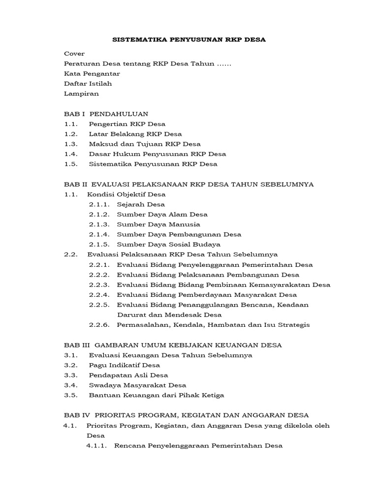 4 Sistematika Penyusunan RKP Desa | PDF