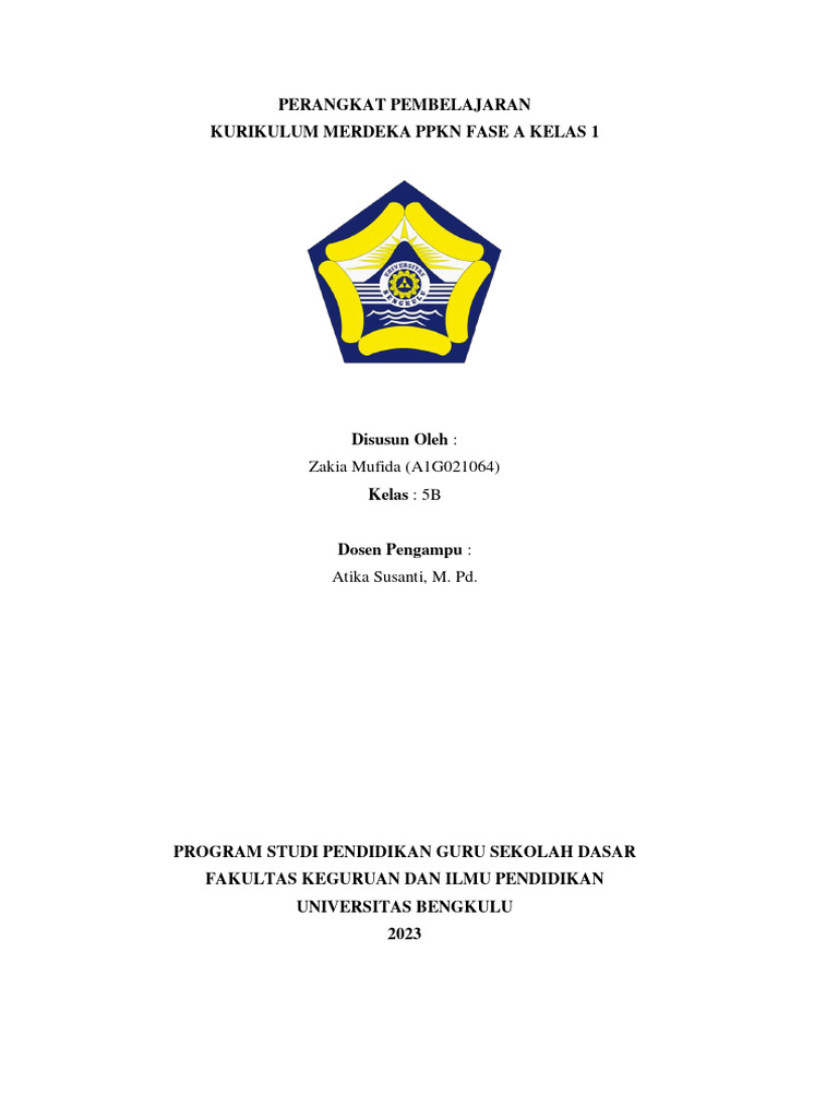 Perangkat Pembelajaran PKN 5B Zakia-1 | PDF | Karier & Perkembangan