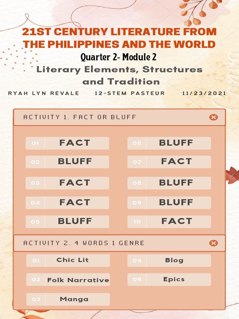 21st Century Philippine Literature Module | PDF