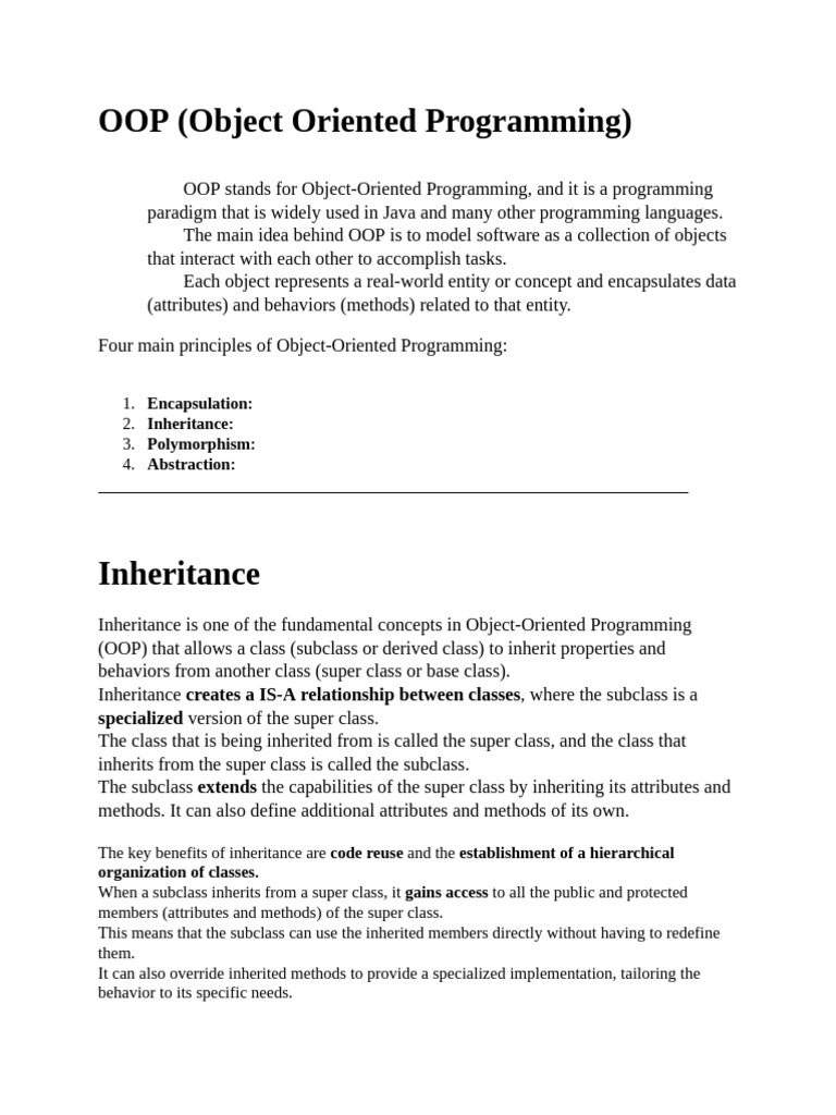 Java Notes (Inheritance) | PDF | Inheritance (Object Oriented ... Java Notes (Inheritance) | PDF | Inheritance (Object Oriented ...