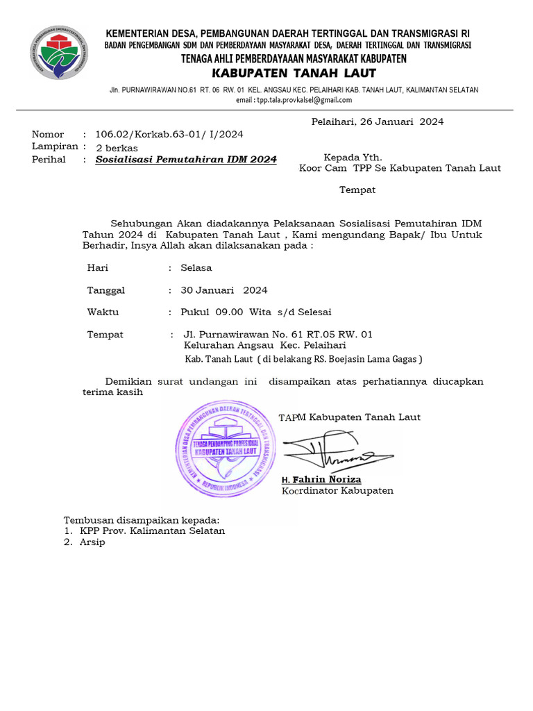 Surat Undangan Idm | PDF