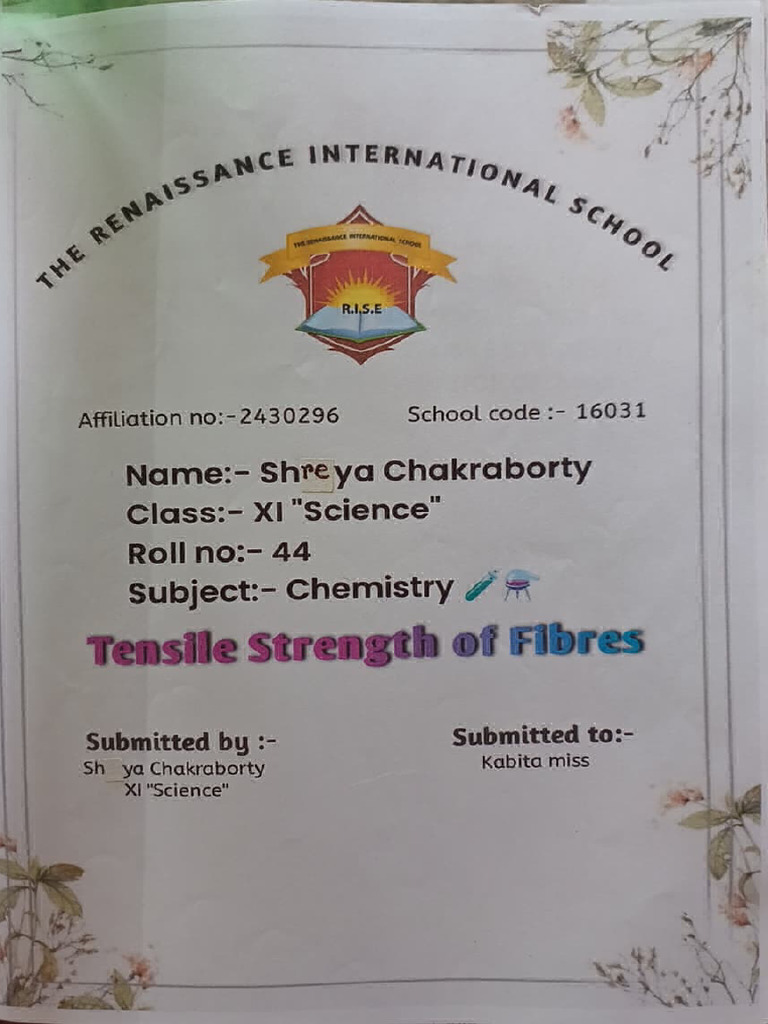 XI Sample Paper of Chemistry Project | PDF | Physical Sciences | Materials XI Sample Paper of Chemistry Project | PDF | Physical Sciences | Materials