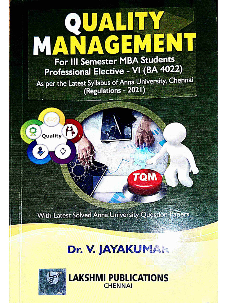 BA4022 Quality Management Full Book | PDF