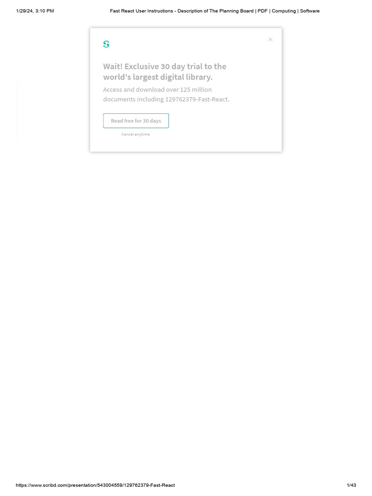 Fast React User Instructions - Description of The Planning Board - PDF ... Fast React User Instructions - Description of The Planning Board - PDF ...