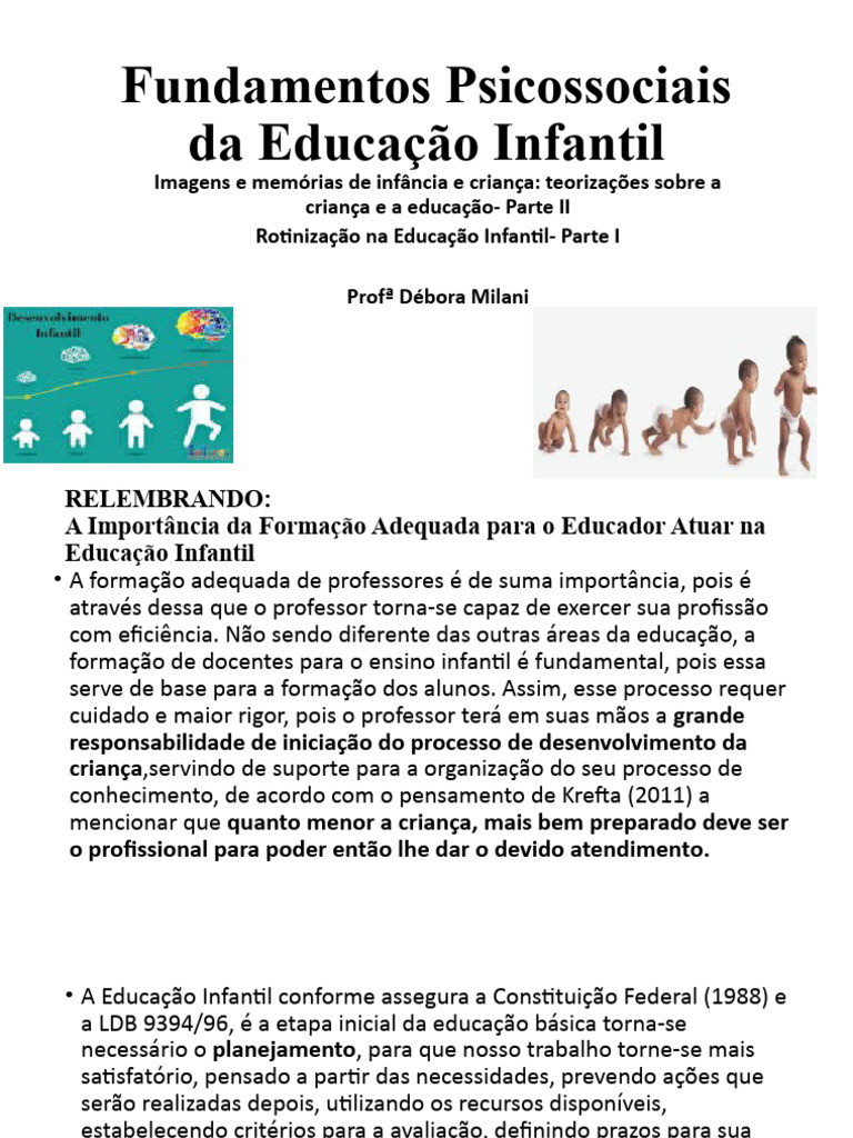 Aula 4 Fundamentos Psicossociais Da Infância | PDF | Pré-escola ...
