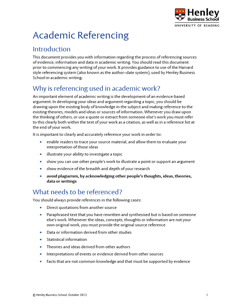 Academic Referencing LA-AR-6A Oct2012 | PDF