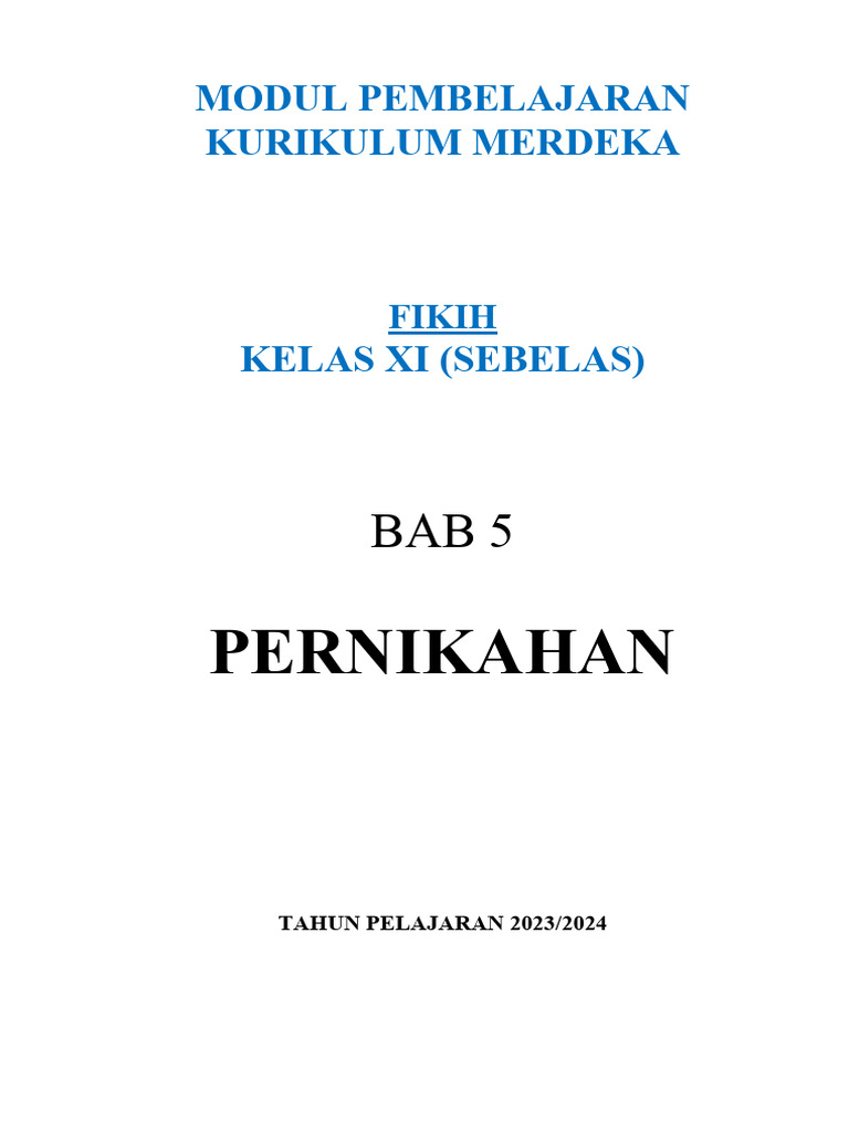 Fikih - 11 Modul Bab 5 | PDF