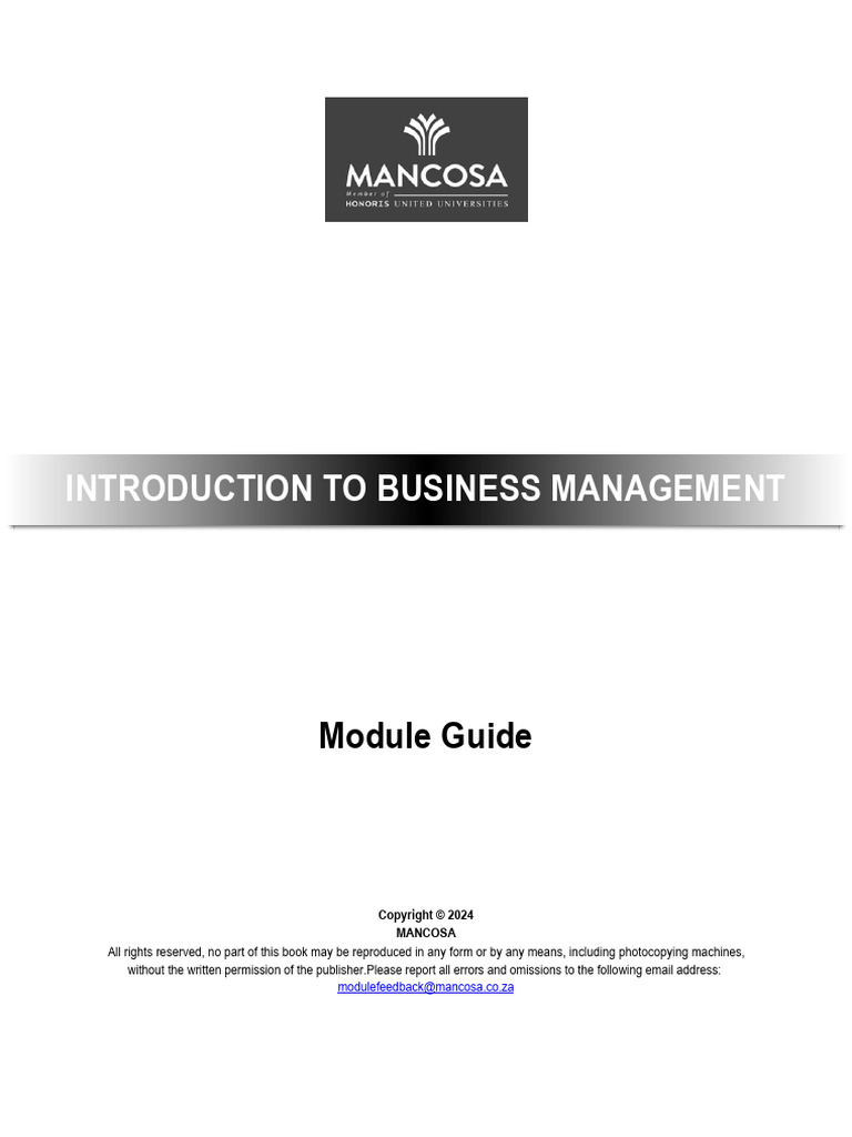 Generic - Introduction To Business Management | PDF