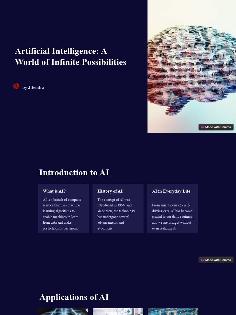 Artificial Intelligence A World of Infinite Possibilities | PDF ...