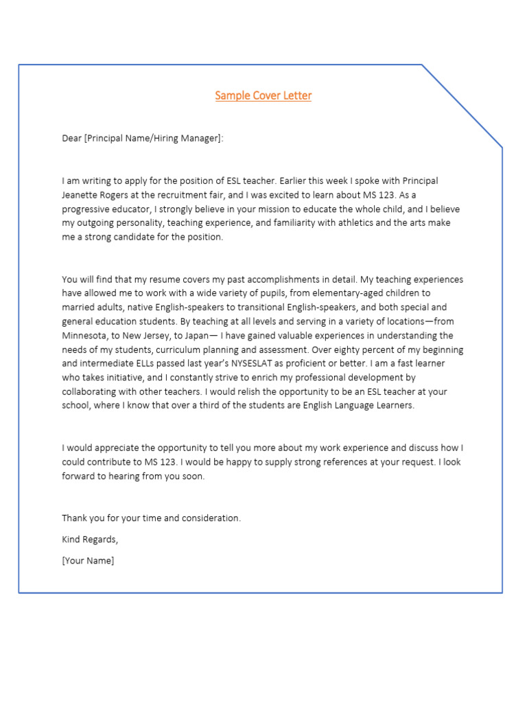 NYC DOE Sample Cover Letter | PDF