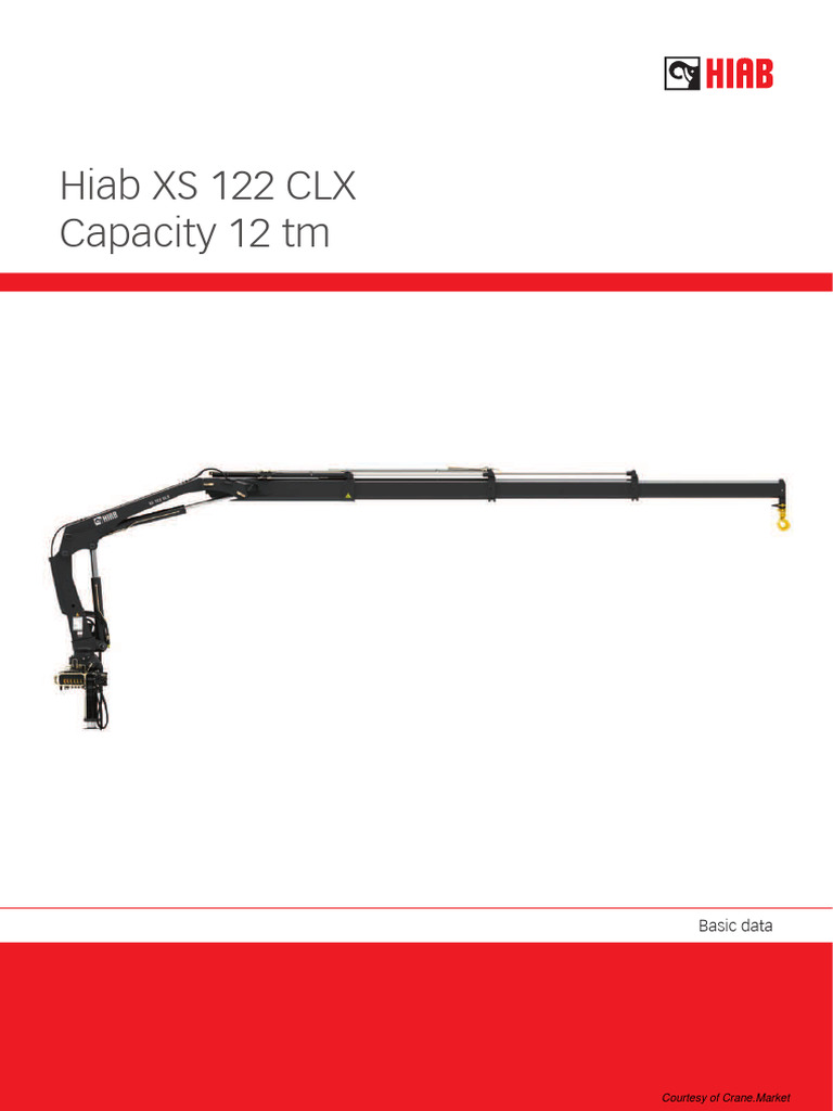 Hiab XS 122 CLX Specs for Engineers | PDF | Manufactured Goods