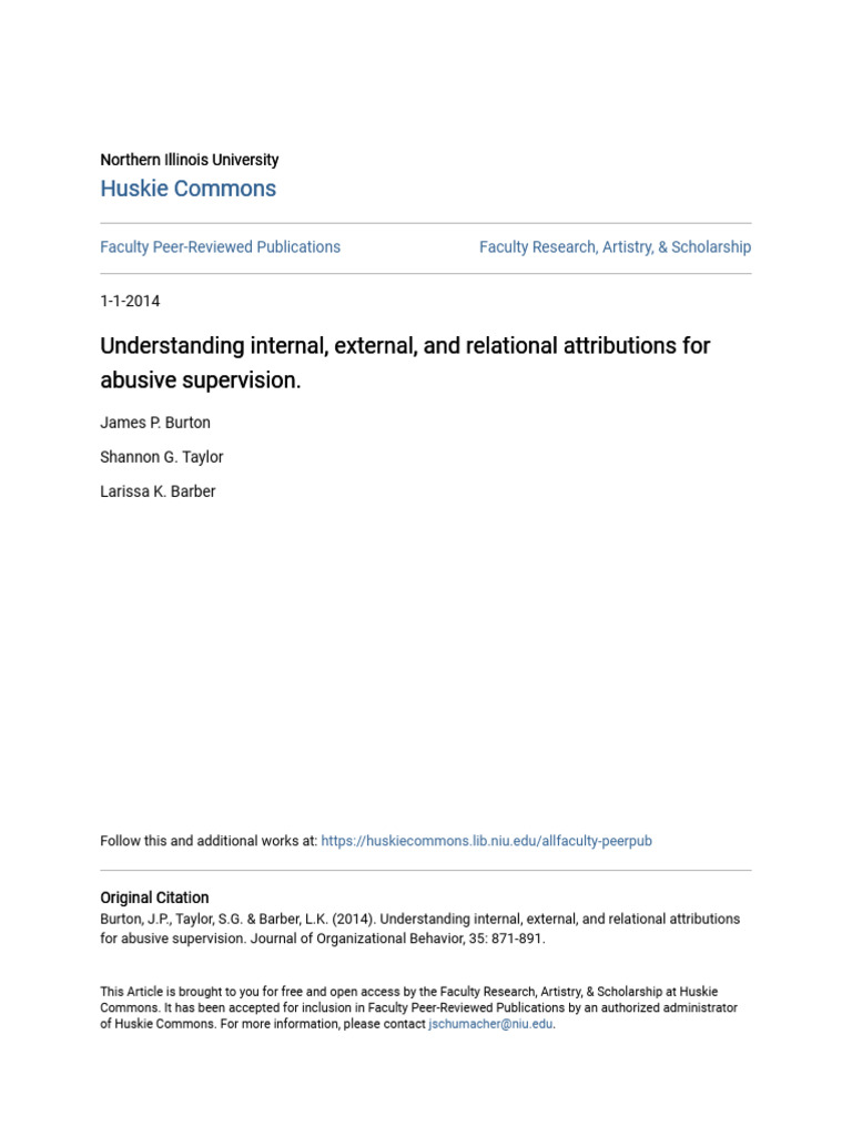 Understanding Internal External and Relational Attributions For | PDF ...