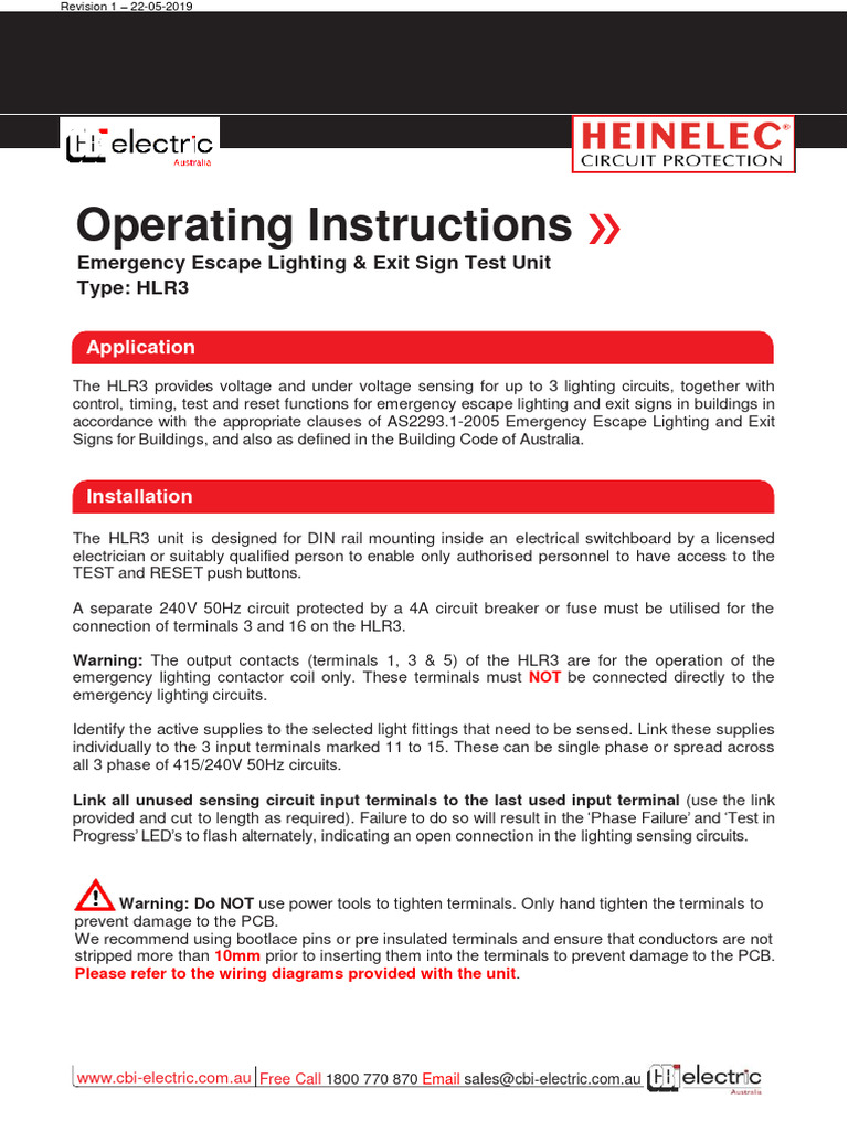 HLR13 Operating Inst-2019 | PDF | Inductor | Electrical Network