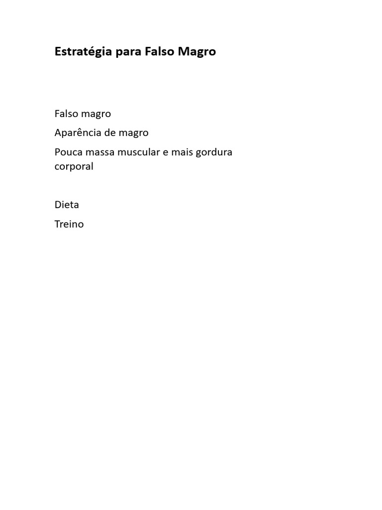 Estrat Gia para Falso Magro | PDF