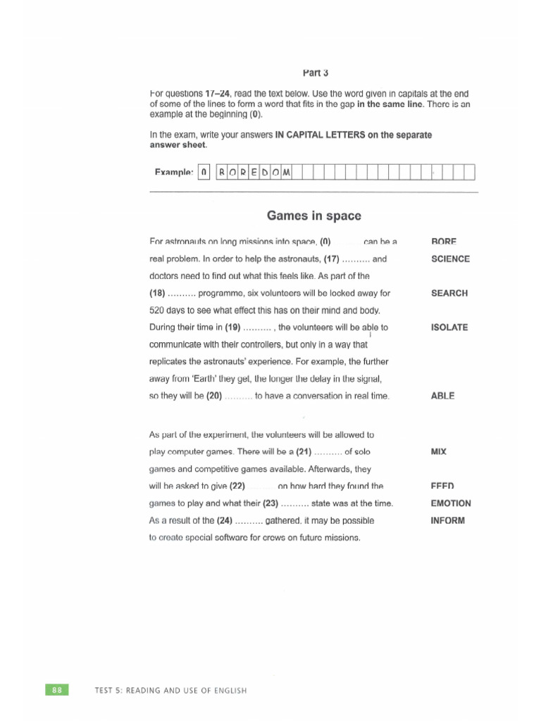Exam Parts - Practice - Unit 5 | PDF